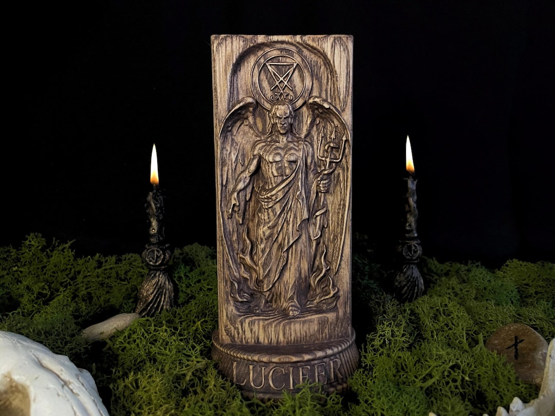 Handmade Lucifer Wooden Statue – Pagan Altar Decor, Esoteric Gift - Etsy