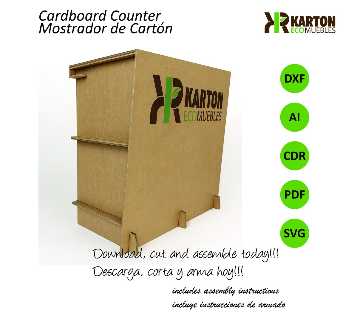 Cardboard Counter Display Plans - Digital Download / Planos De ...