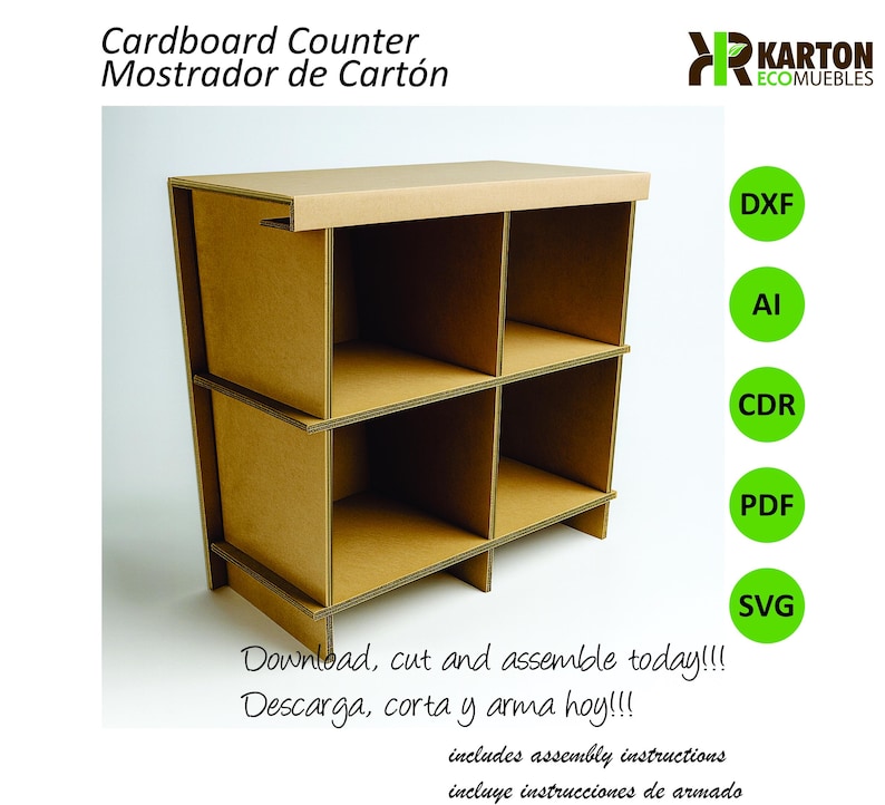Cardboard Counter Display Plans - Digital Download / Planos De ...