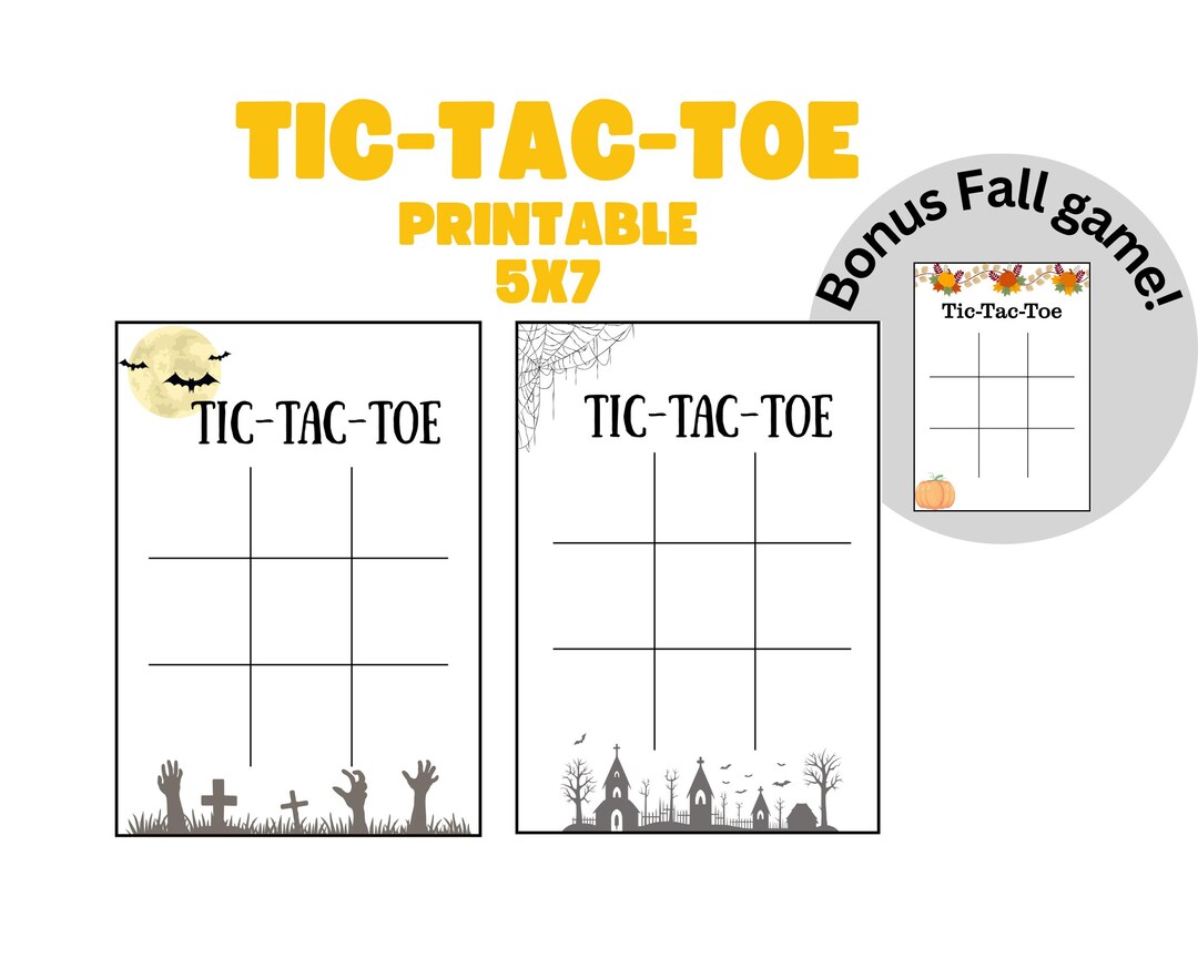 Tic Tac Toe Halloween Printable Party Game for Kids Class Spooky Season ...