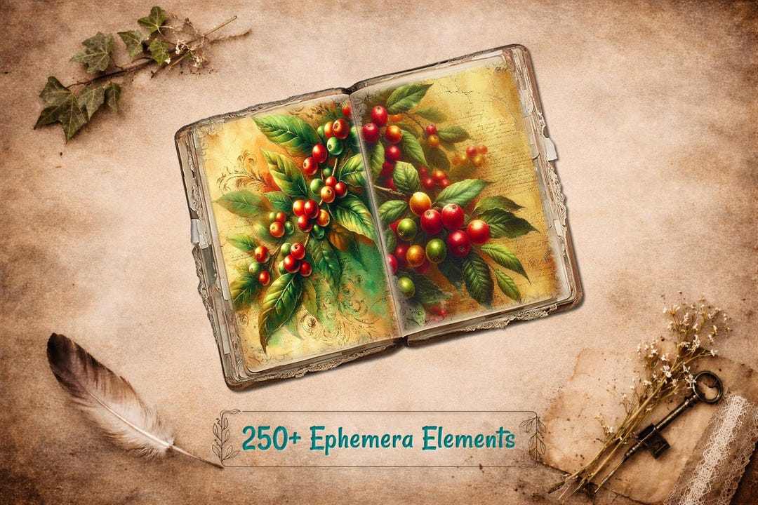 Coffee Junk Journal Pages - Vintage Java Digital Papers & Printable ...