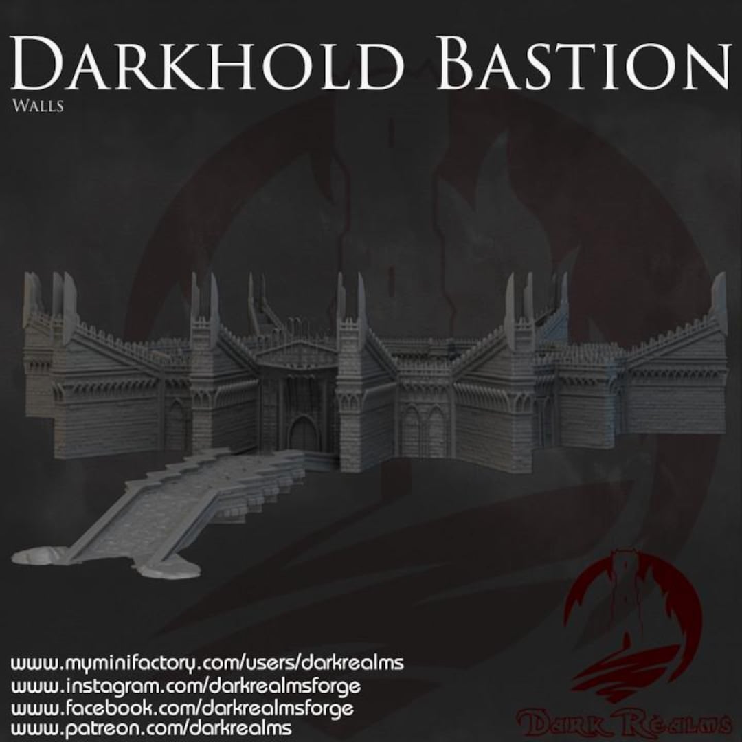 Walls - Darkhold Bastion - Dark Realms Forge - Terrain Wargamming D&D ...