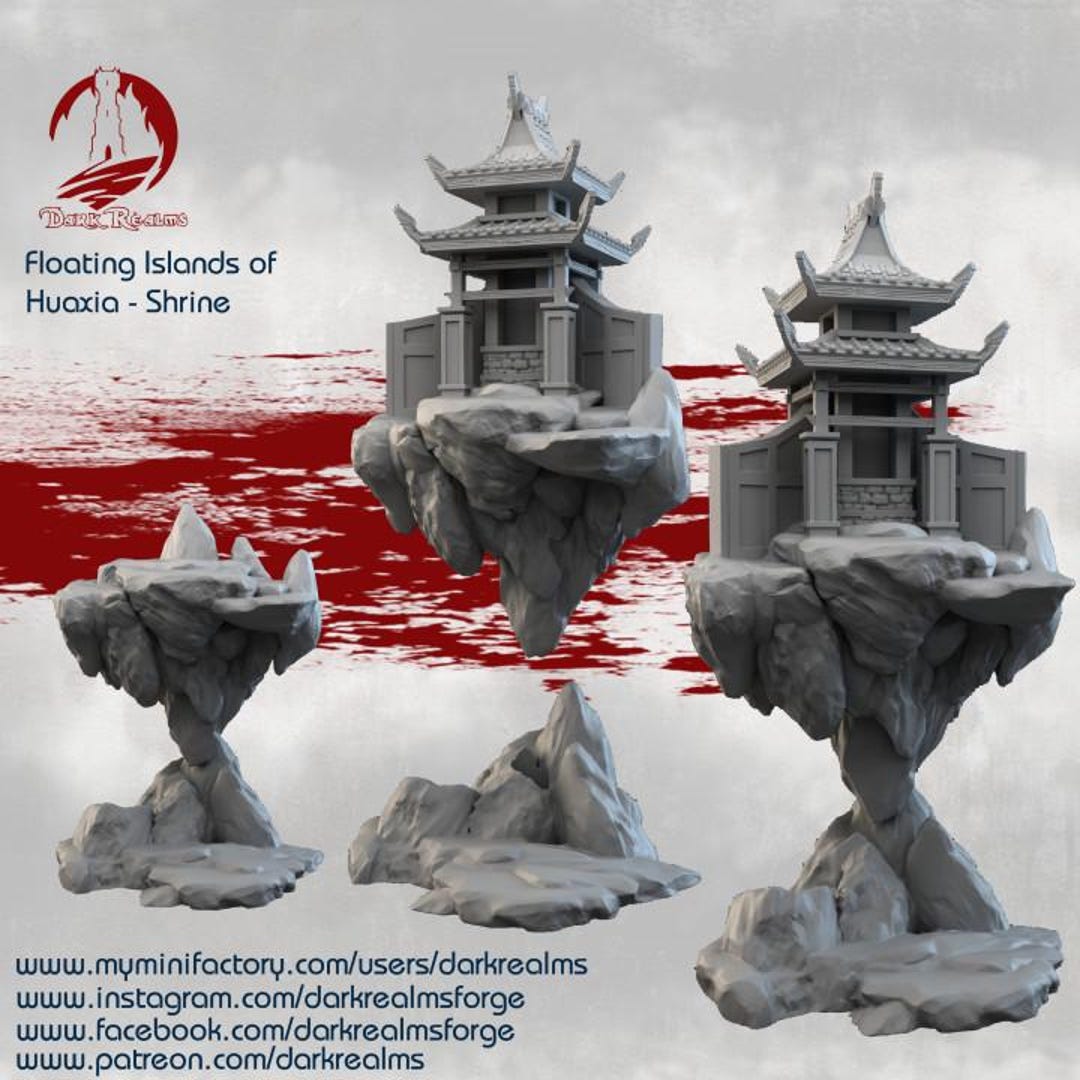 Shrine - Floating Island of Huaxia - Dark Realms Terrain Wargamming D&D ...