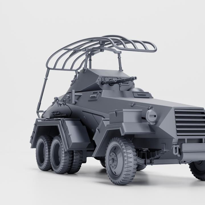 28mm-resin Printed Sd.kfz.232 (fu) Radio Version (6-rad) (germany, WW2 ...