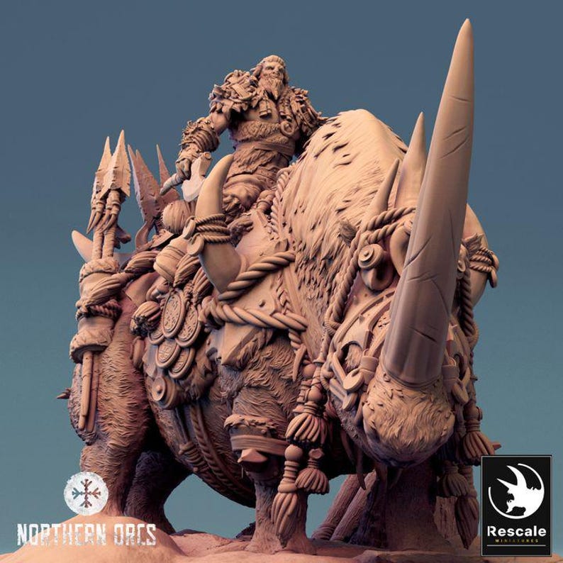 Northern Rhino Stand | Rescale Miniatures | Northern Orcs | Resin ...