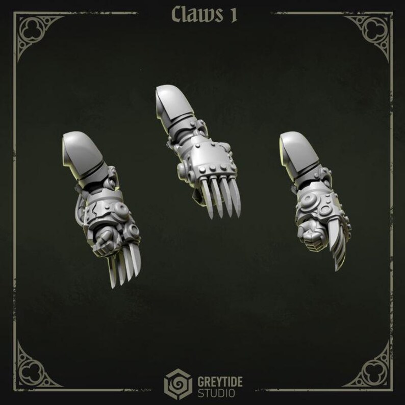 3D Printed Eternal Pilgrims Claws 1 X10 Miniatures by Greytide Studio ...