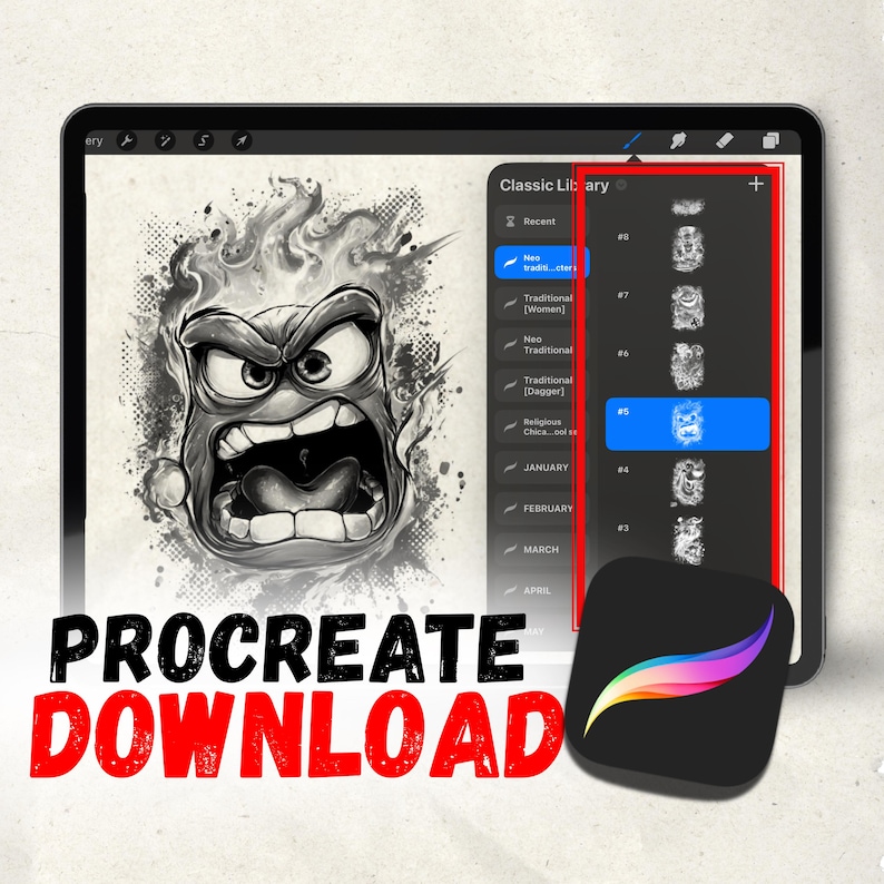 Pop Art Character Procreate Stamps | Neo-traditional Disney Style ...