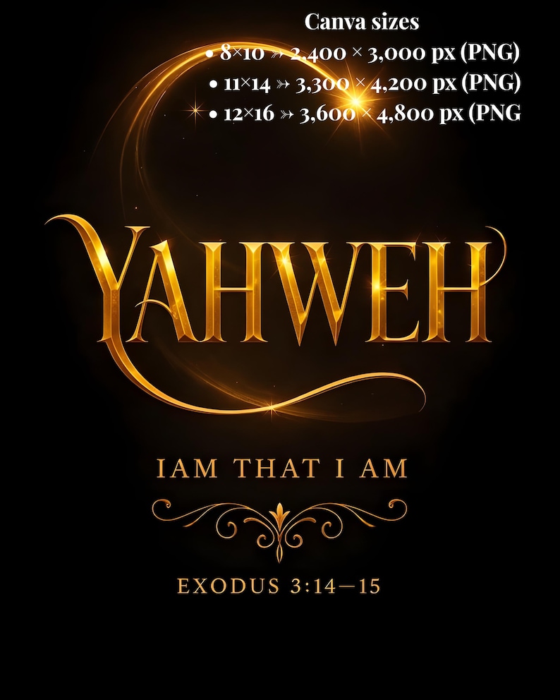 Yahweh Name of God Art Print | Christian Home Decor (digital Download ...