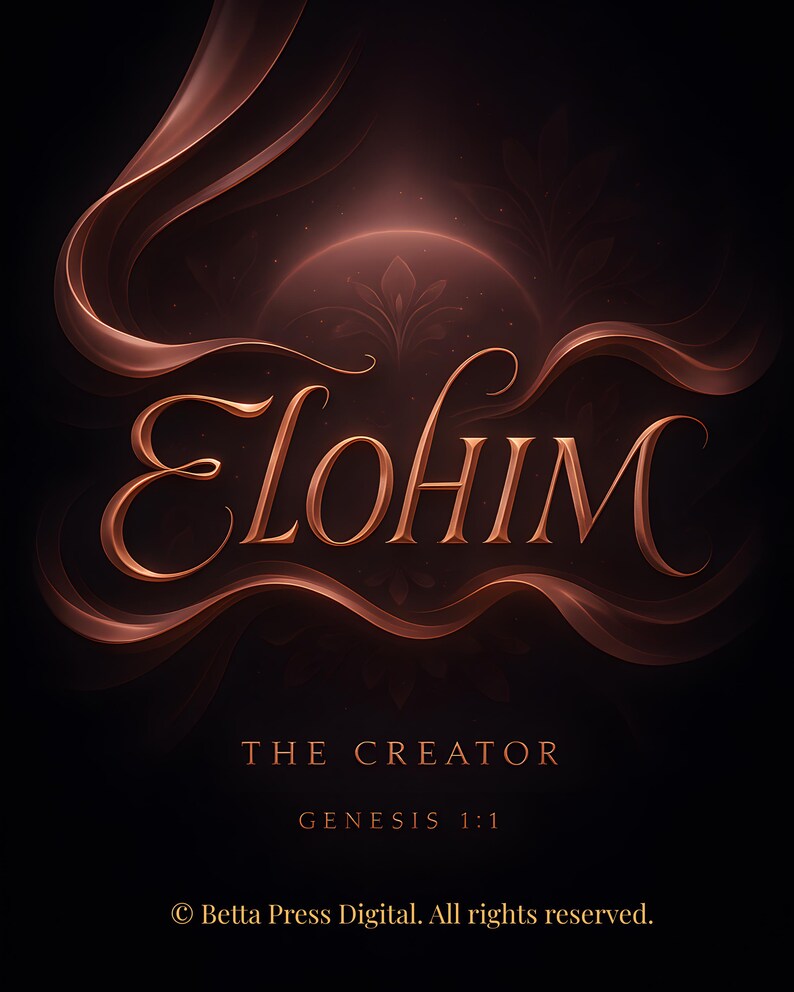 ELOHIM the Creator Print | Luxury Christian Wall Art (digital Download ...