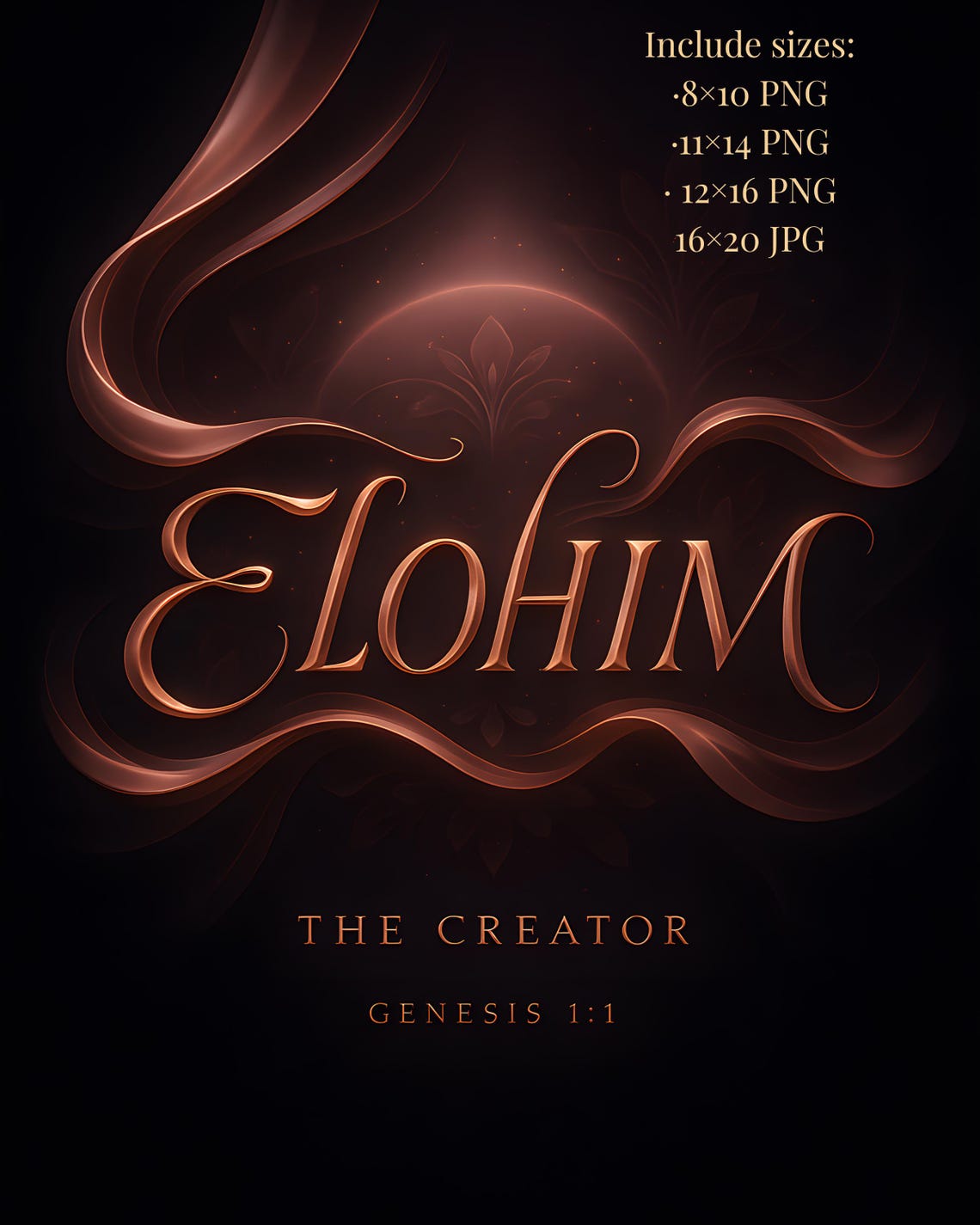 ELOHIM the Creator Print | Luxury Christian Wall Art (digital Download ...