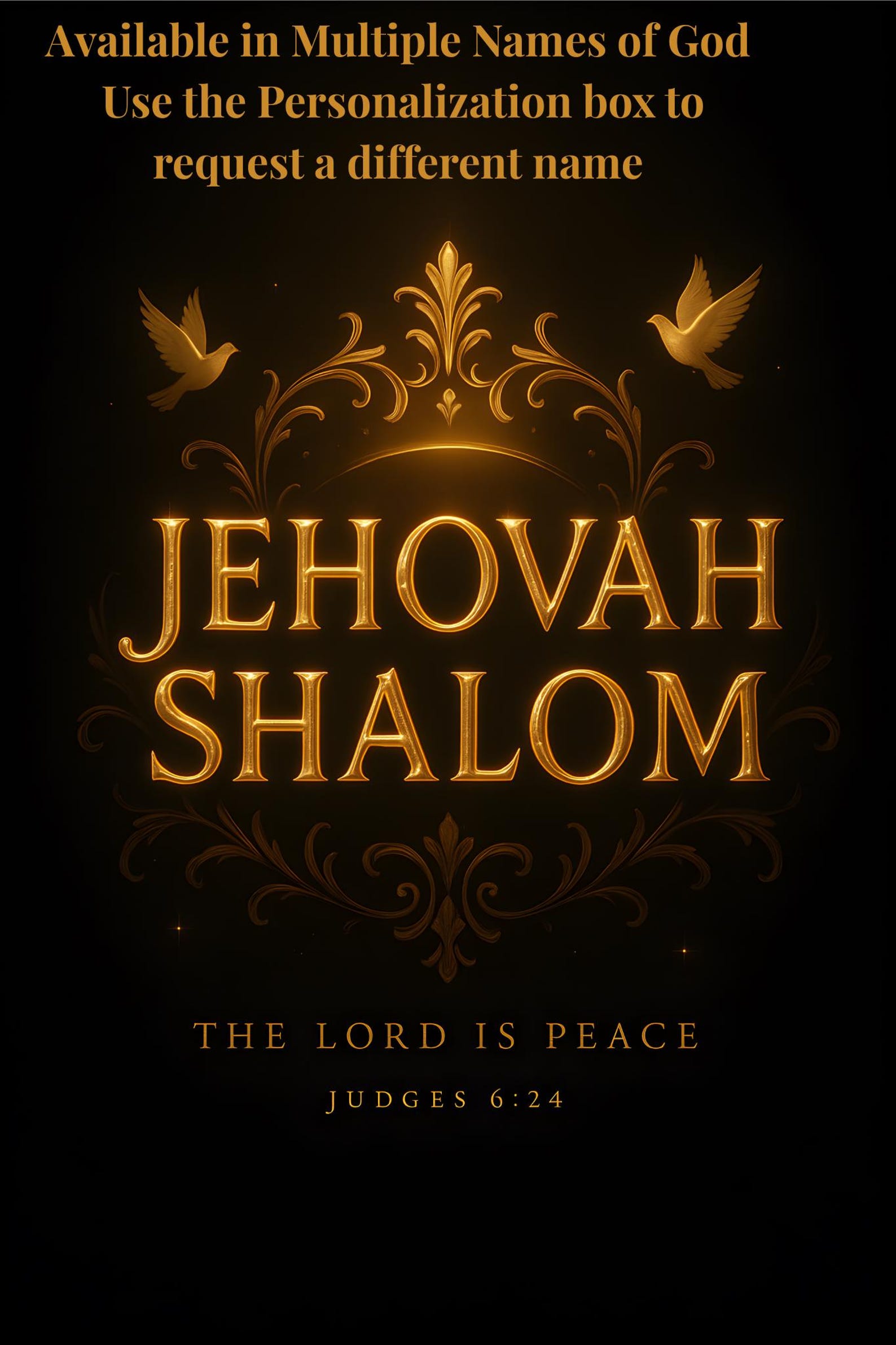 Jehovah Shalom Print | Gold Christian Wall Art (digital Download ...