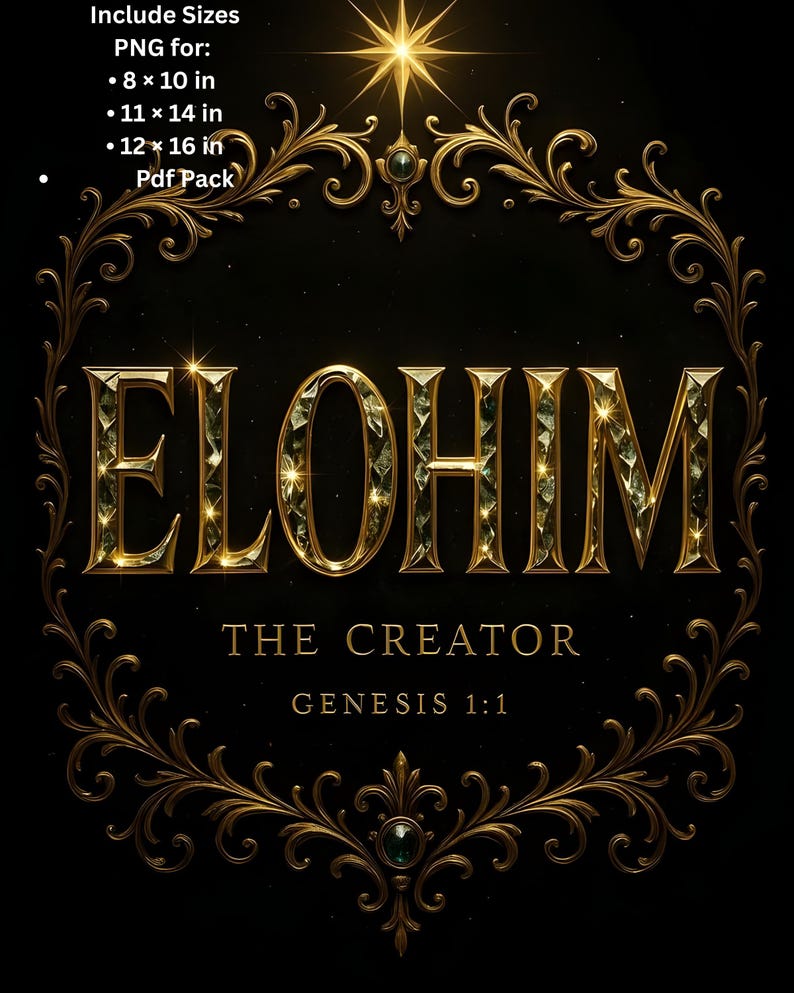 Elohim - the Creator Printable Wall Art (digital Download) - Etsy