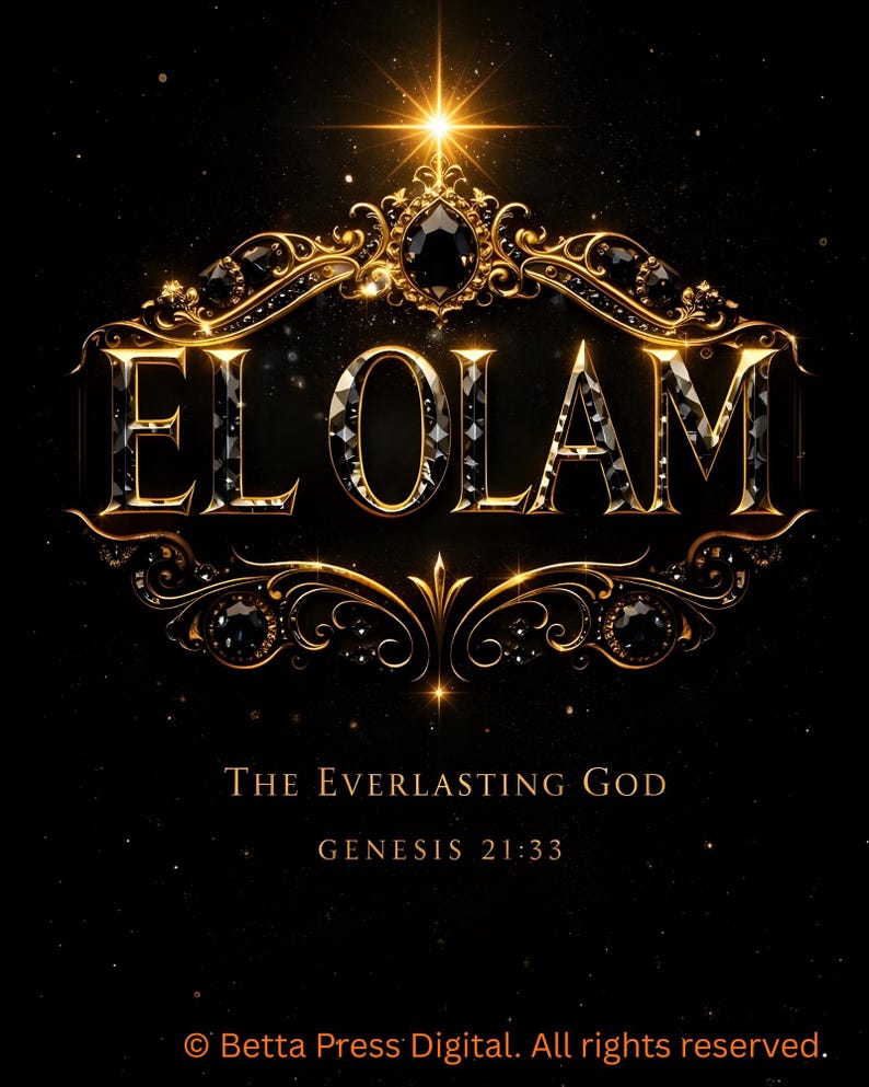 El Olam Wall Art | Everlasting God, Gold Christian Decor (instant ...