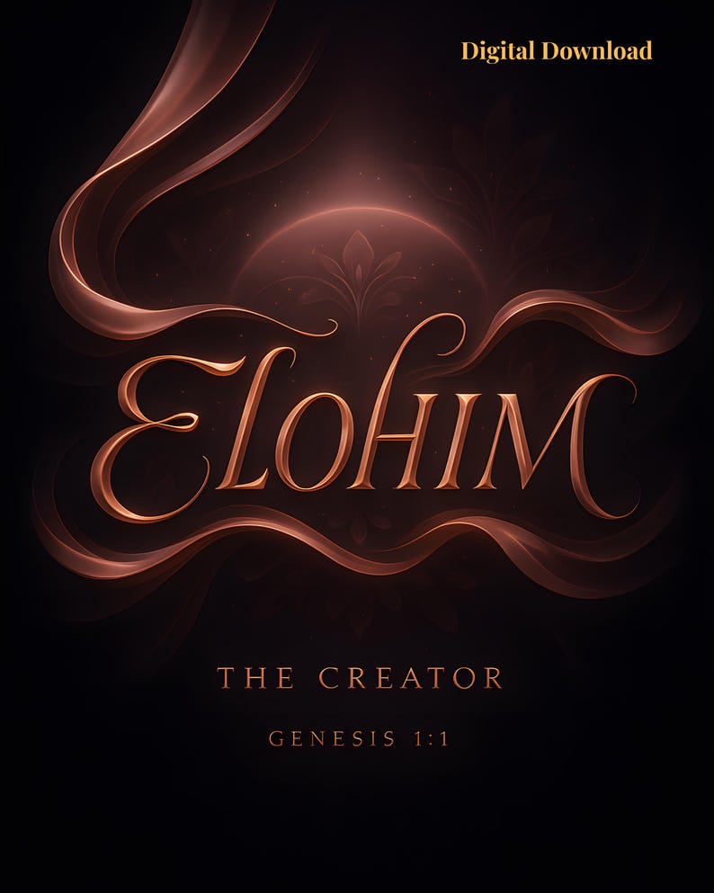 ELOHIM the Creator Print | Luxury Christian Wall Art (digital Download ...