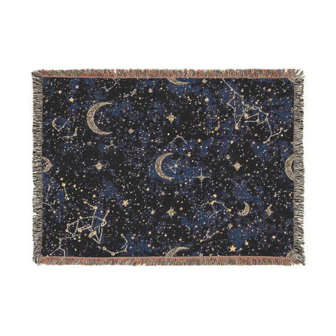Celestial Woven Blanket - Cozy Starry Night Throw for Stargazers ...