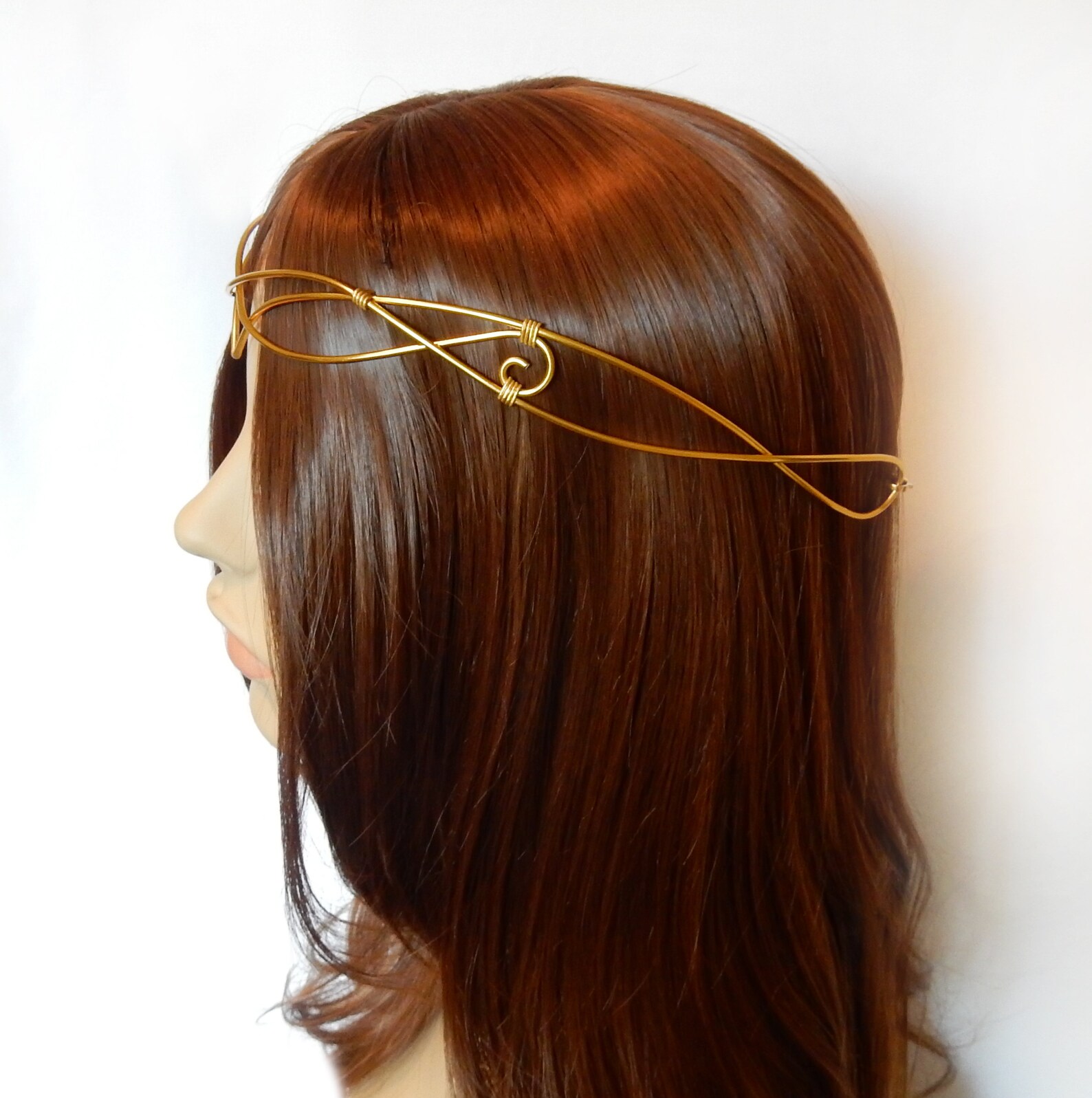 Gold Circlet Headpiece Elven Elvish Celtic Handfasting Circlet Bridal ...