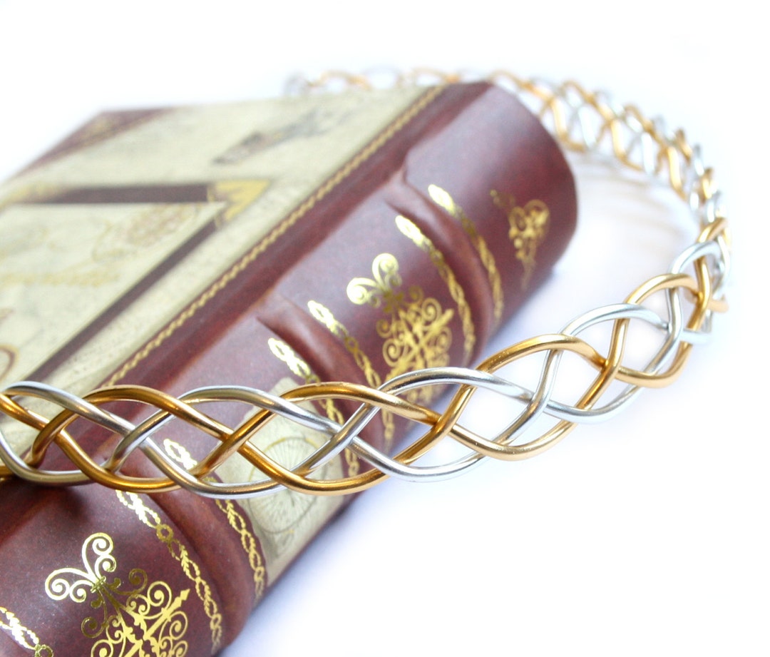 Celtic Braid Circlet - Two Tone Silver and Gold Aluminum Wire Headpiece ...