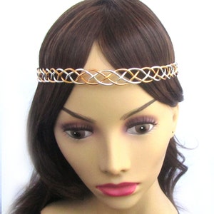 Celtic Braid Circlet - Two Tone Silver and Gold Aluminum Wire Headpiece ...