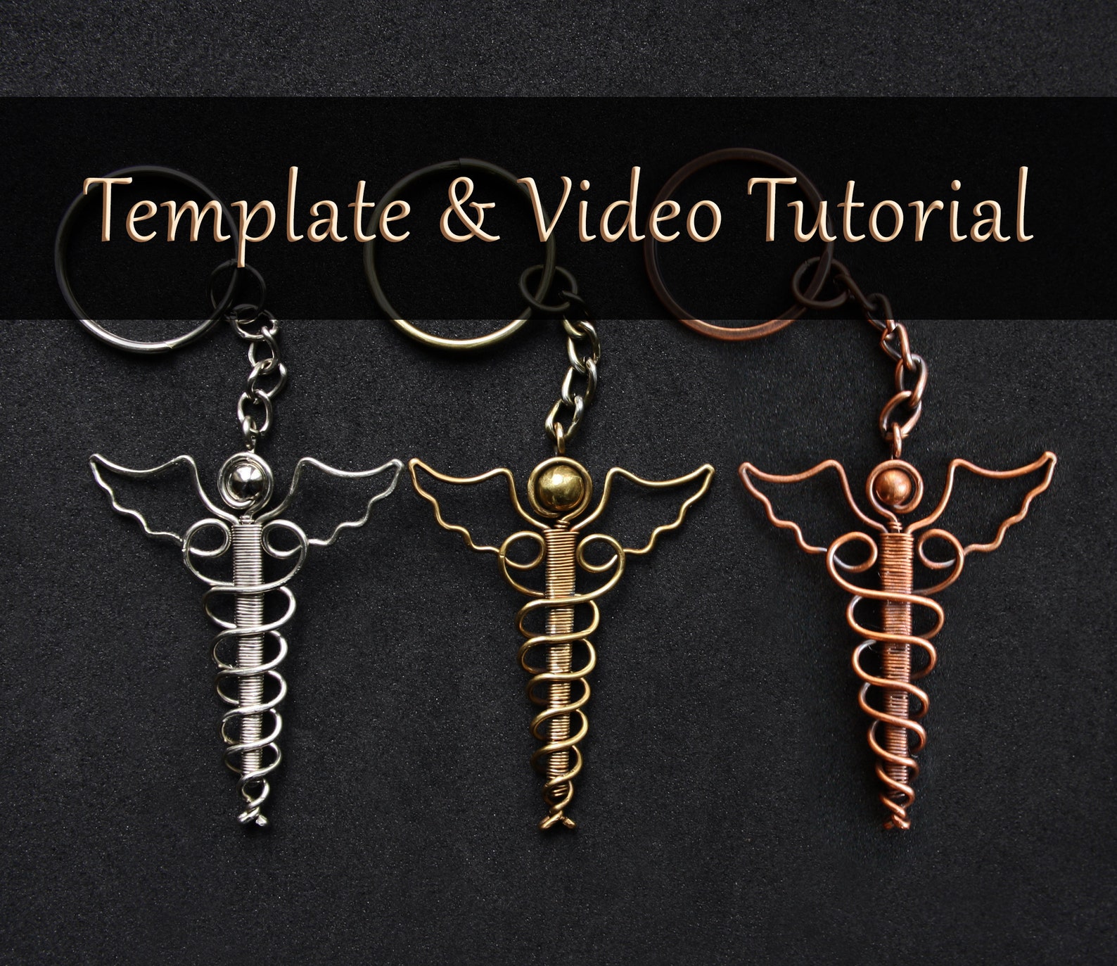 Wire Wrapped Caduceus Template : Downloadable File With Video Tutorial ...