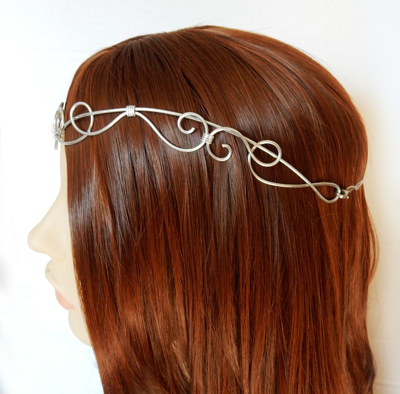 Silver Circlet Headpiece Elven Elvish Celtic Handfasting - Etsy