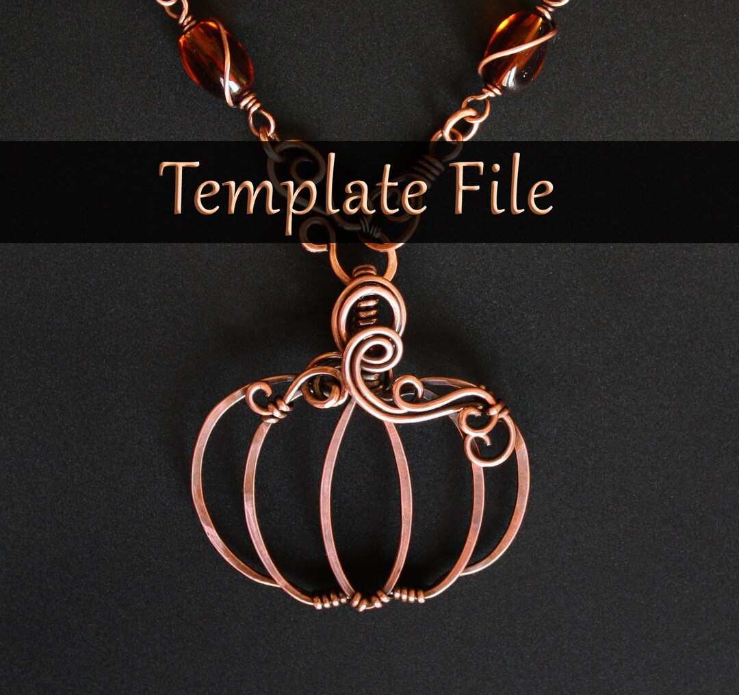 Wire Wrapped Pumpkin Pendant Template Pattern : Downloadable File With ...