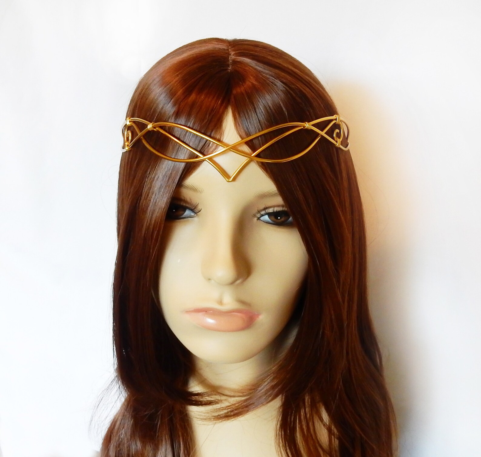 Gold Circlet Headpiece Elven Elvish Celtic Handfasting Circlet Bridal ...