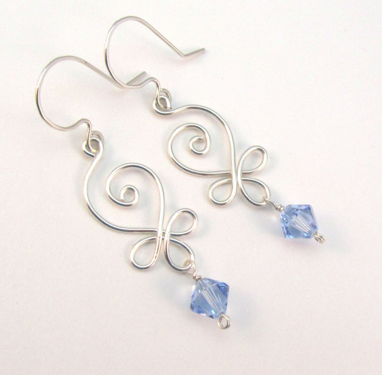 Celtic Swirls Earrings Silver and Choice of Swarovski - Etsy