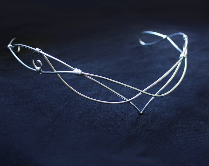 Silver Circlet Headpiece Elven Elvish Celtic Handfasting - Etsy