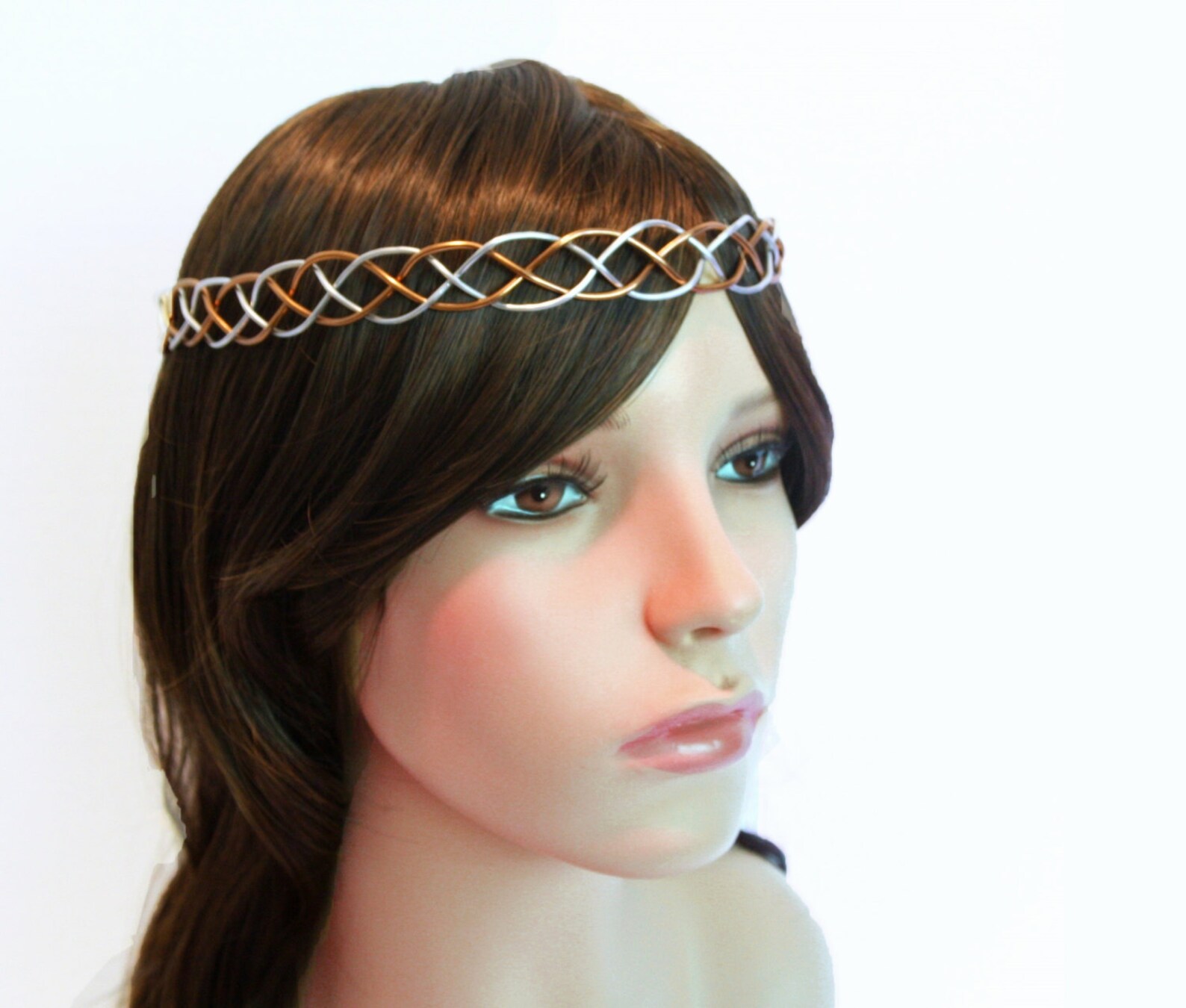 Celtic Braid Headband Circlet Two Tone Silver and Bronze - Etsy