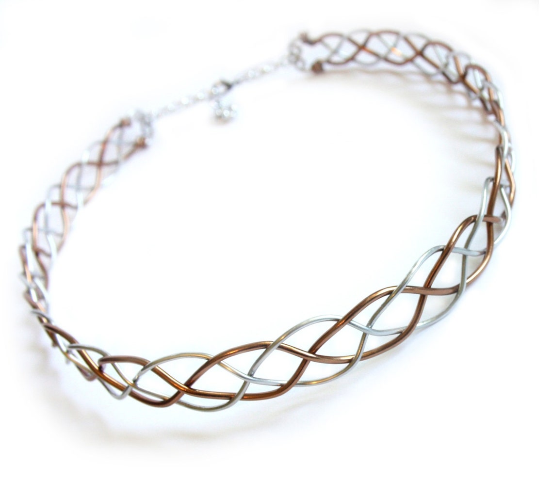 Celtic Braid Headband Circlet Two Tone Silver and Bronze - Etsy