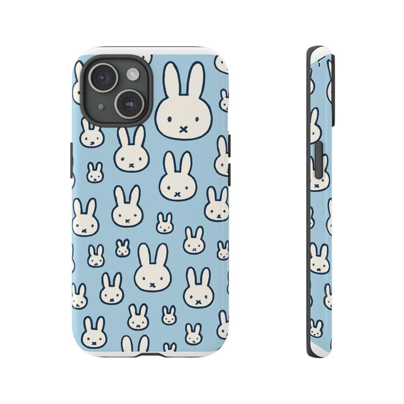 Cute Bunny Miffy Phone Case, Blue and White Bunny Miffy Phone Case - Etsy
