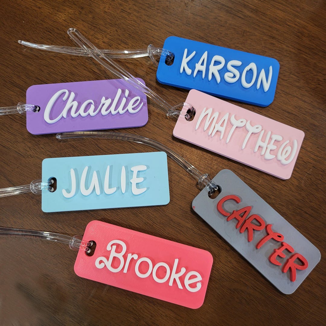 Personalized 3D Printed Backpack Tag: Durable PLA Plastic Name Tag - Etsy