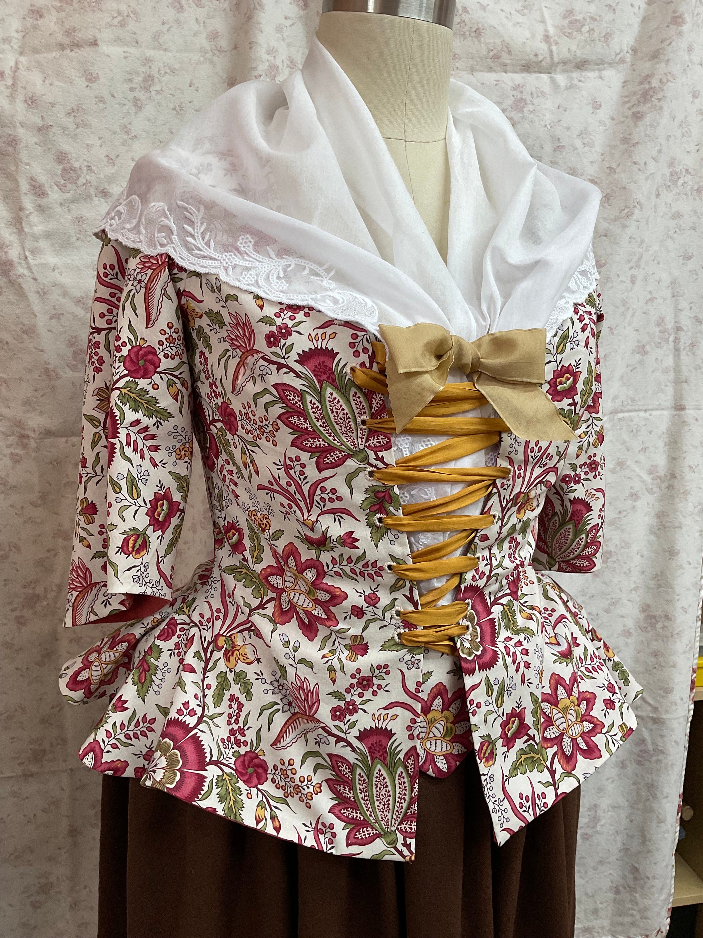 18th Century Womens Jacket / Colonial Williamsburg Fabric / Available ...