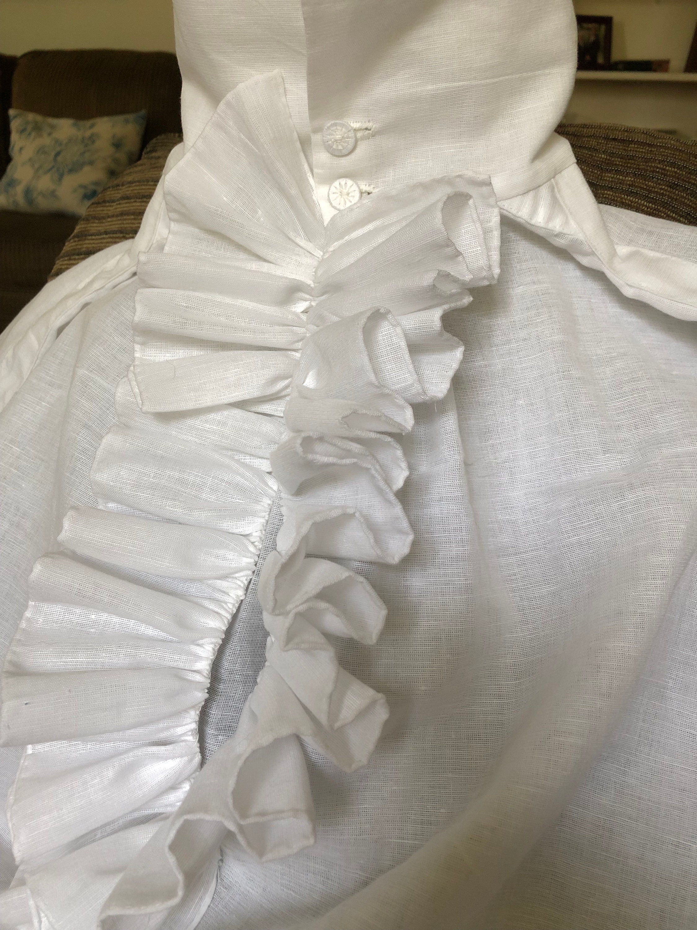 Mens 18th Century / Early 19th Century White Linen Shirt W/ Bosom ...