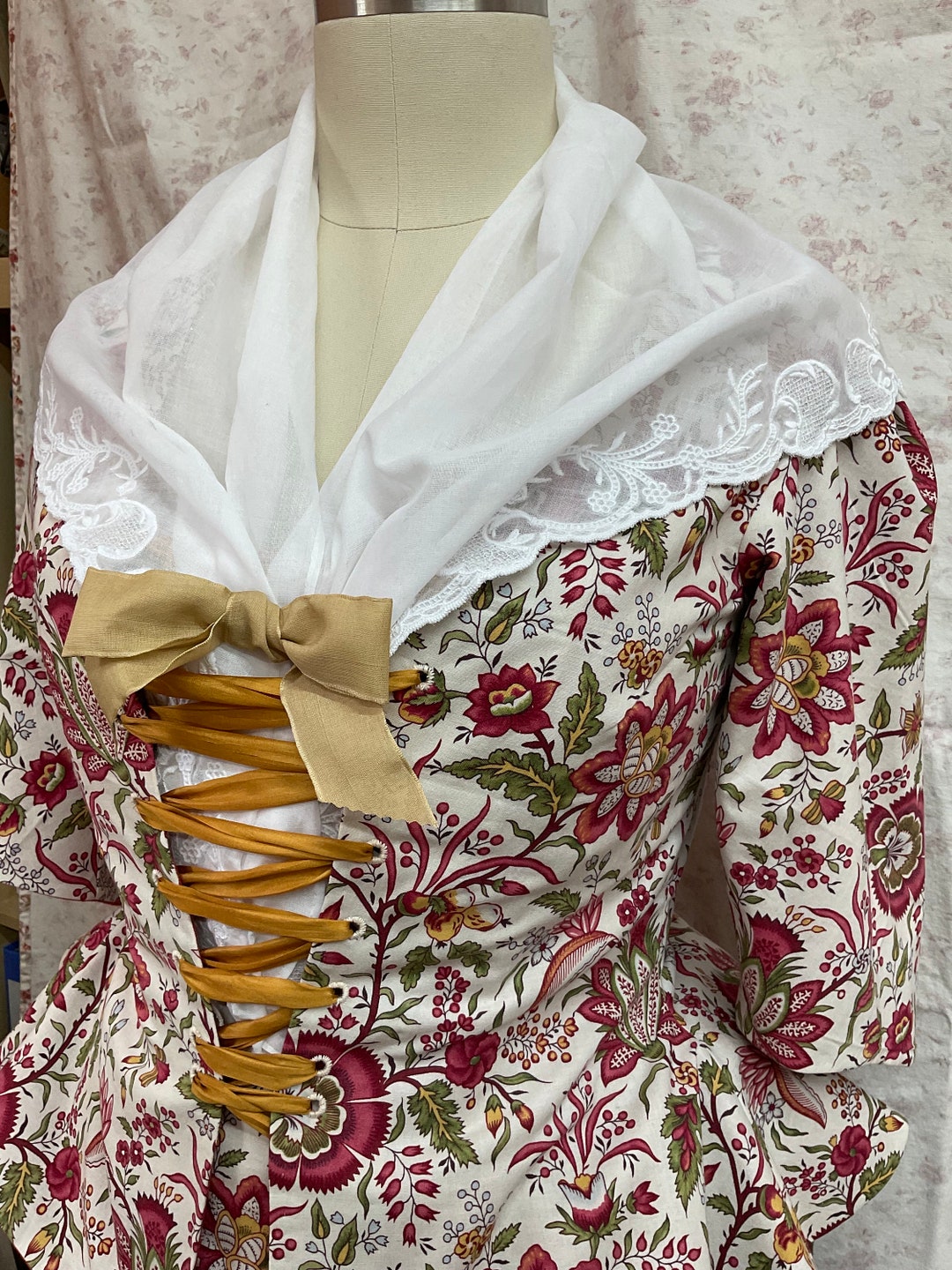 18th Century Womens Jacket / Colonial Williamsburg Fabric / Available ...