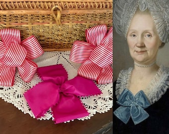18th Century Cap Ribbon, Sleeve Knots, and Breast Knot Bow Sets Silk ...