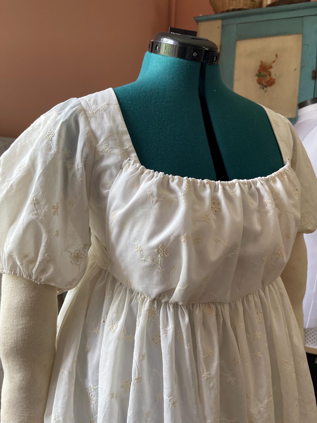 Embroidered Apron Front Gown: Early 19th Century Regency Style - Etsy