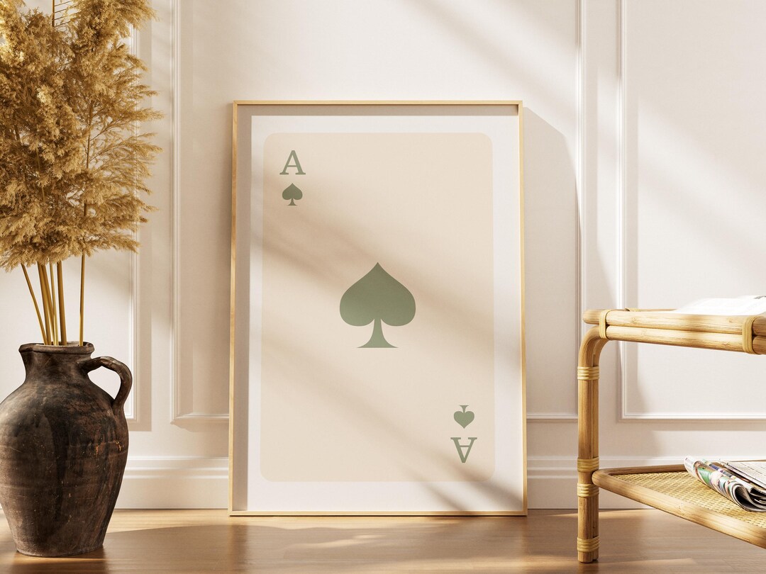 Minimalist Ace of Spades Art Print: Modern Card Poster - Etsy