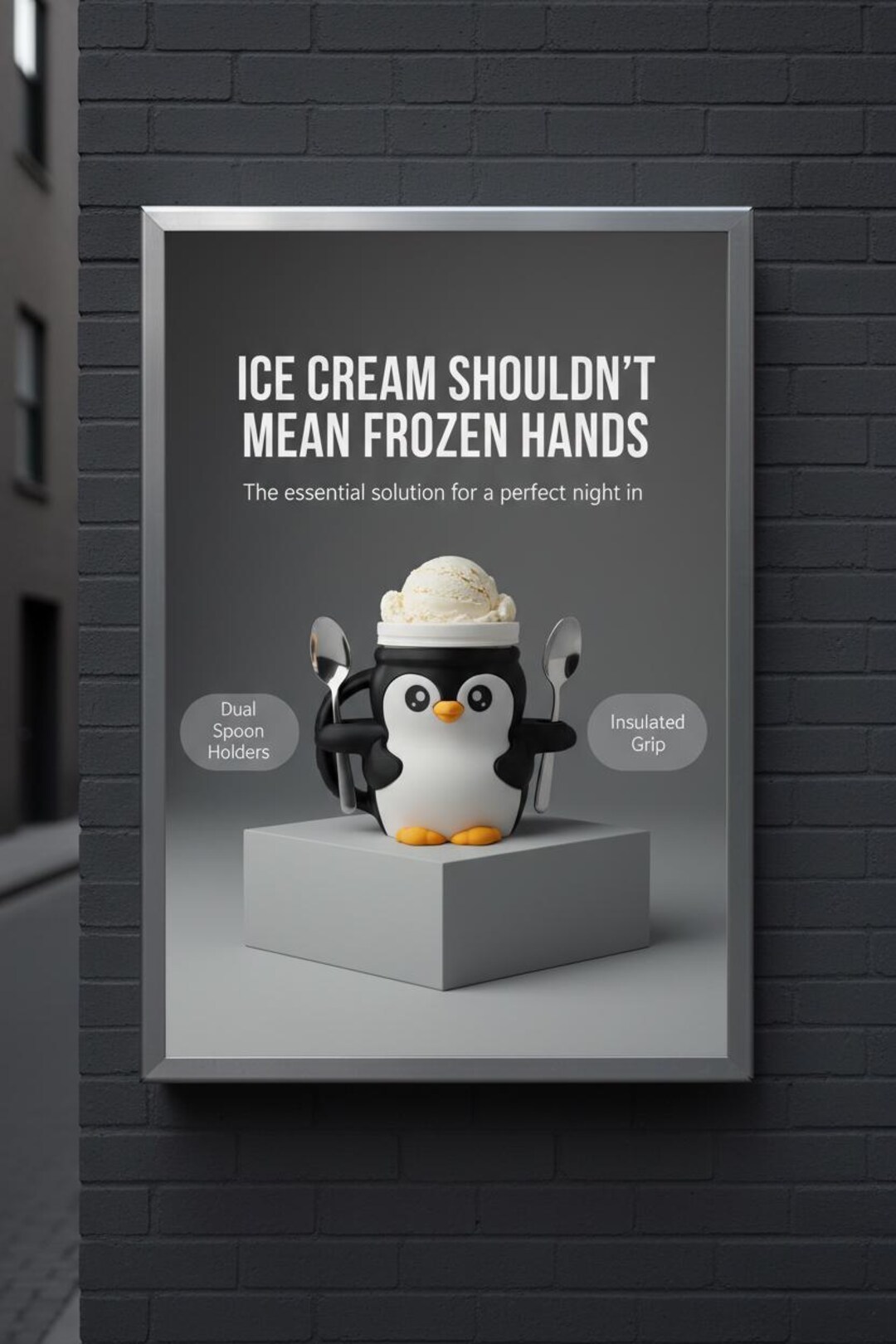 Penguin Ice Cream Pint Cozy - Spoon Holder - Etsy