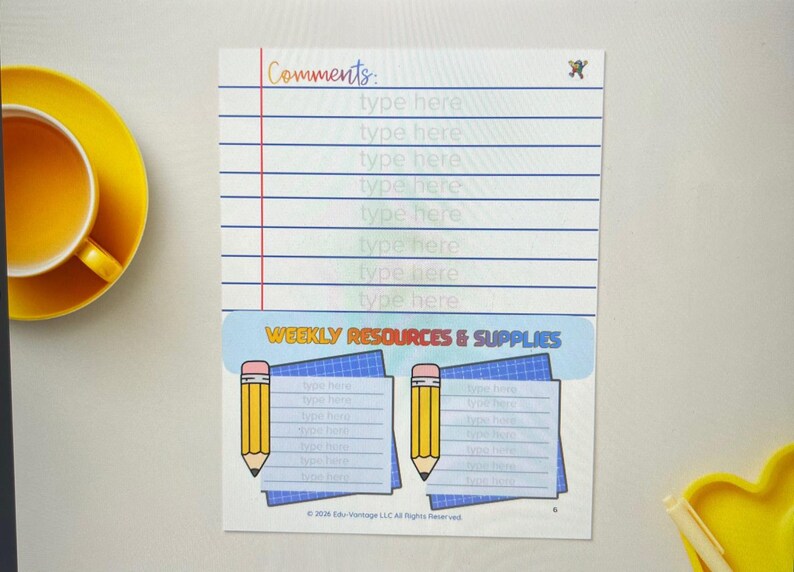 Weekly Lesson Planner | Editable Canva Template, Pre-k to 6th (digital ...