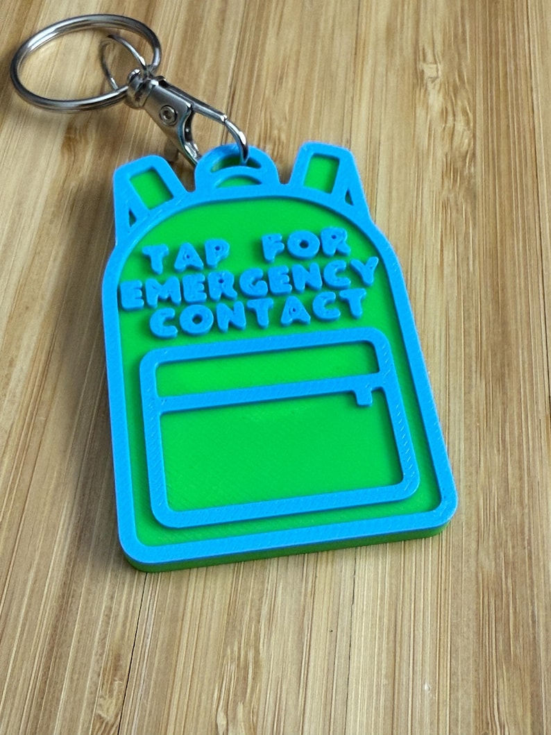 Personalized NFC Emergency Contact Tag: Child Safety Backpack Accessory ...