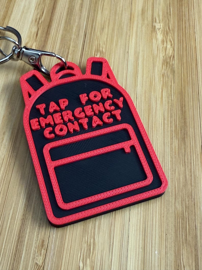 Personalized NFC Emergency Contact Tag: Child Safety Backpack Accessory ...
