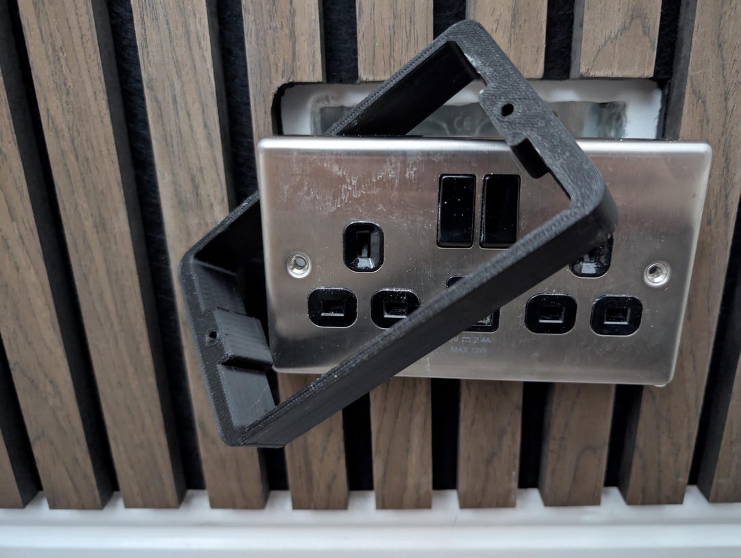 Acoustic Wall Panel Socket Extension (black) With 2 X 50mm Electrical ...