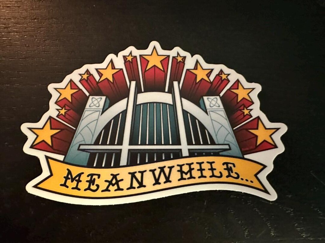 MEANWHILE Hall of Justice 5" X 3.25" Vinyl Sticker - Etsy