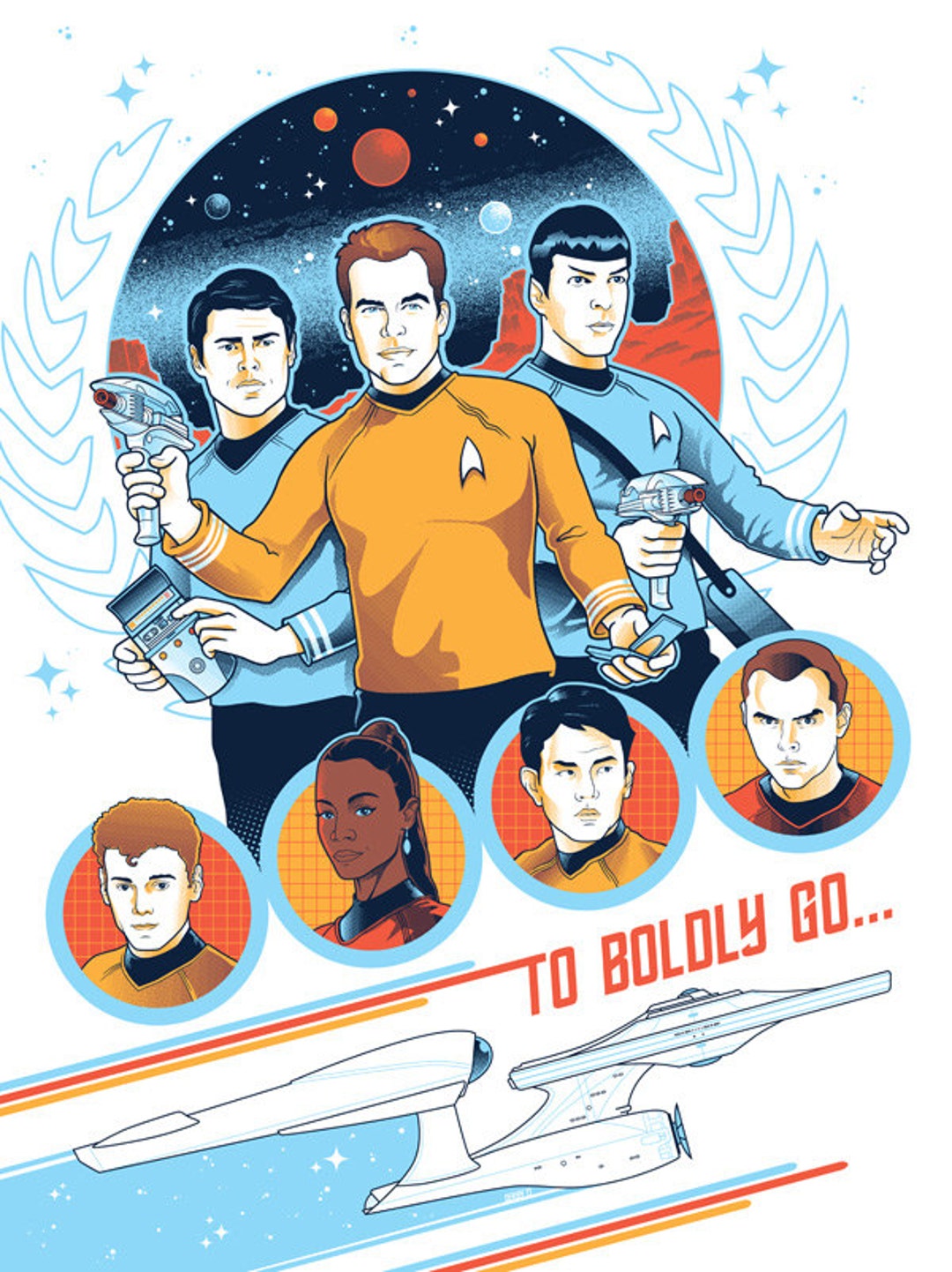 To Boldly Go- 5 Color Screen Print; 18" X 24" - Etsy
