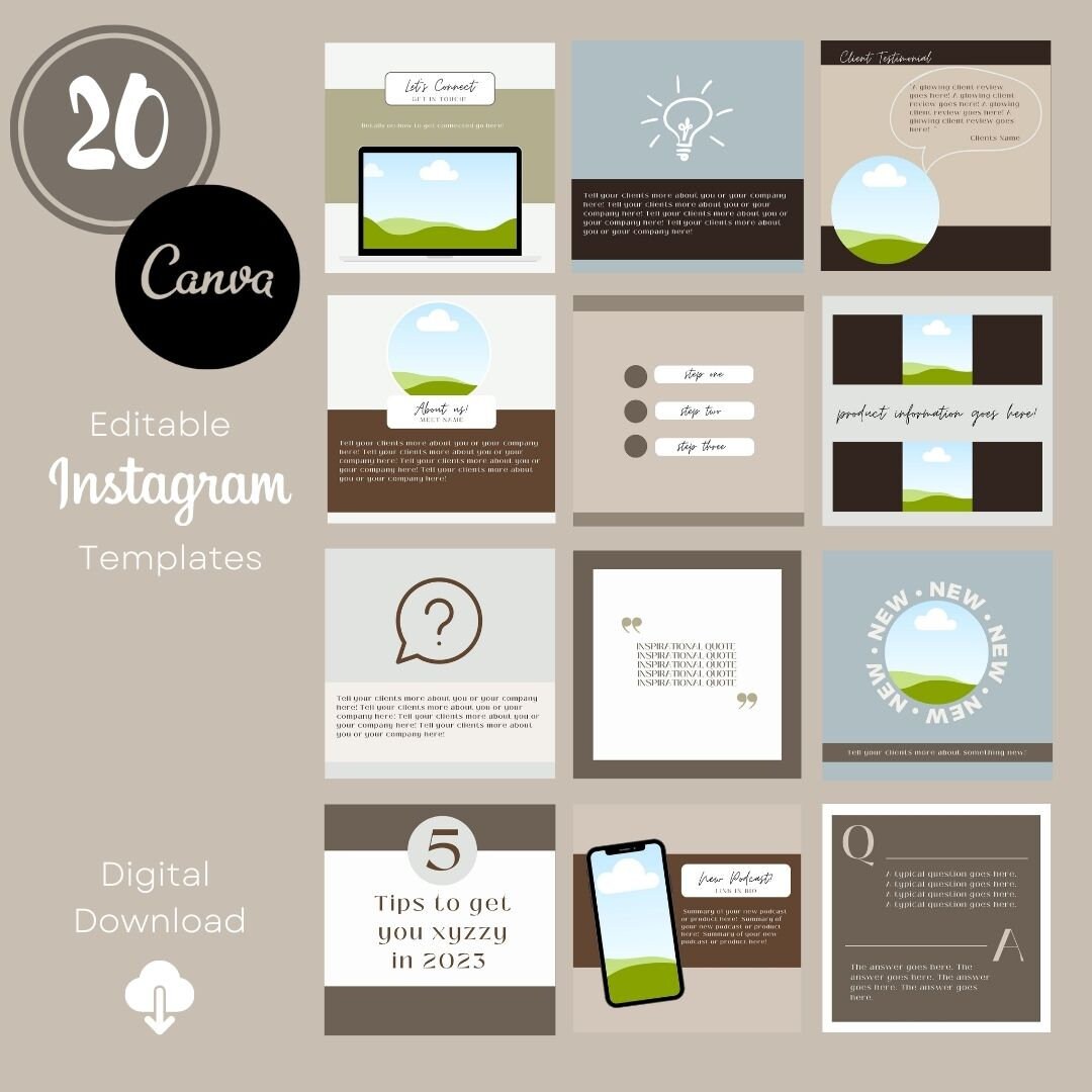 Instagram POSTS Templates | Instagram Template Canva | Small Business ...