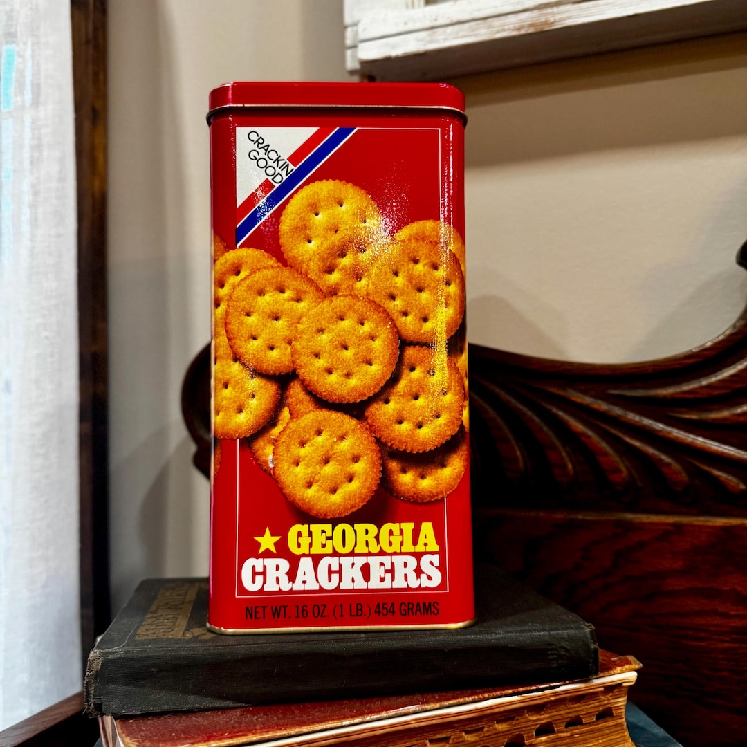 Vintage 1988 “crackin’ Good” Georgia Crackers Tin - Etsy