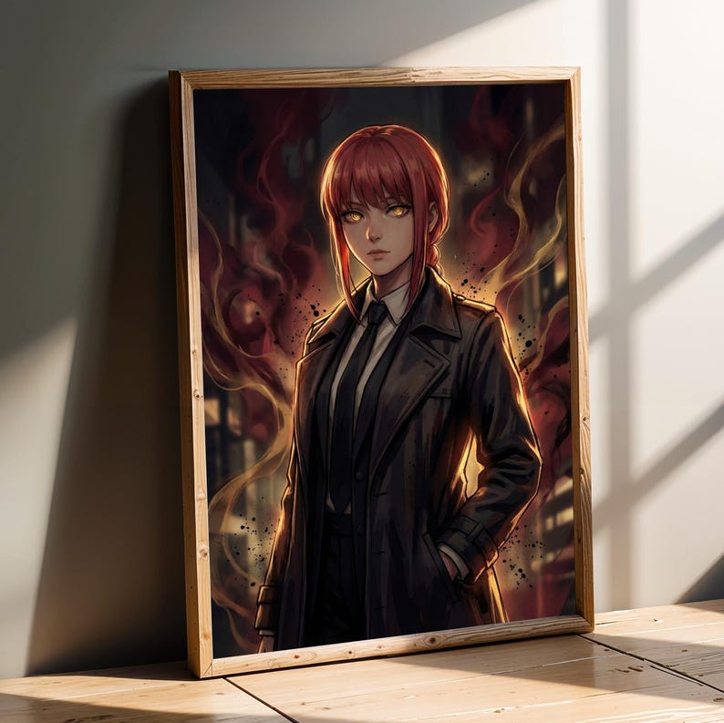 Makima Chainsaw Man Cinematic Poster, Dark Anime Print, Makima Fan Art ...