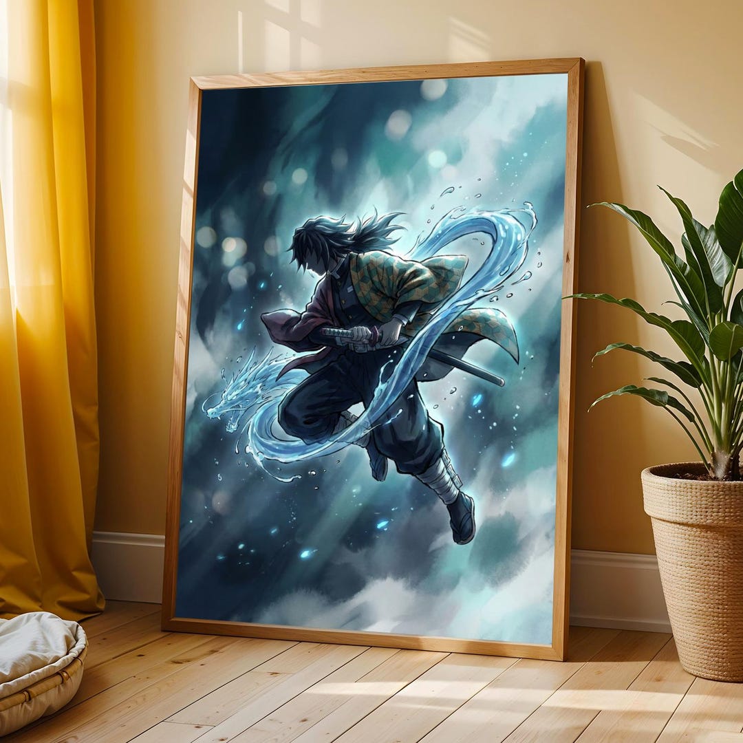 Giyu Tomioka Water Breathing Poster Anime Wall Art Demon Slayer Water ...