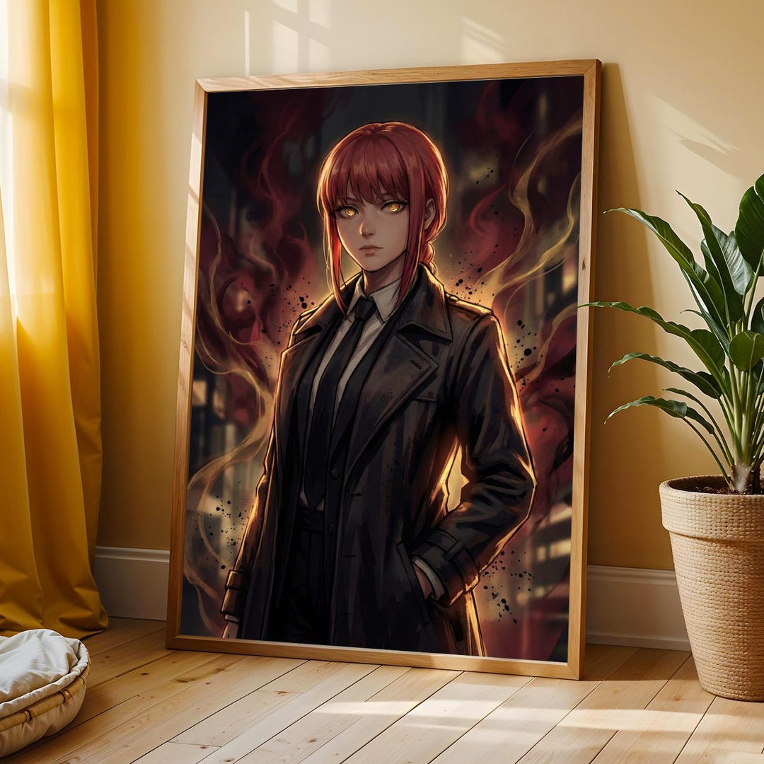 Makima Chainsaw Man Cinematic Poster, Dark Anime Print, Makima Fan Art ...